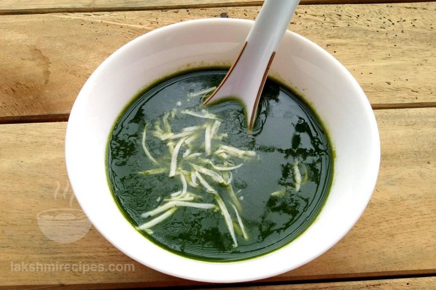 how to make soup of palak