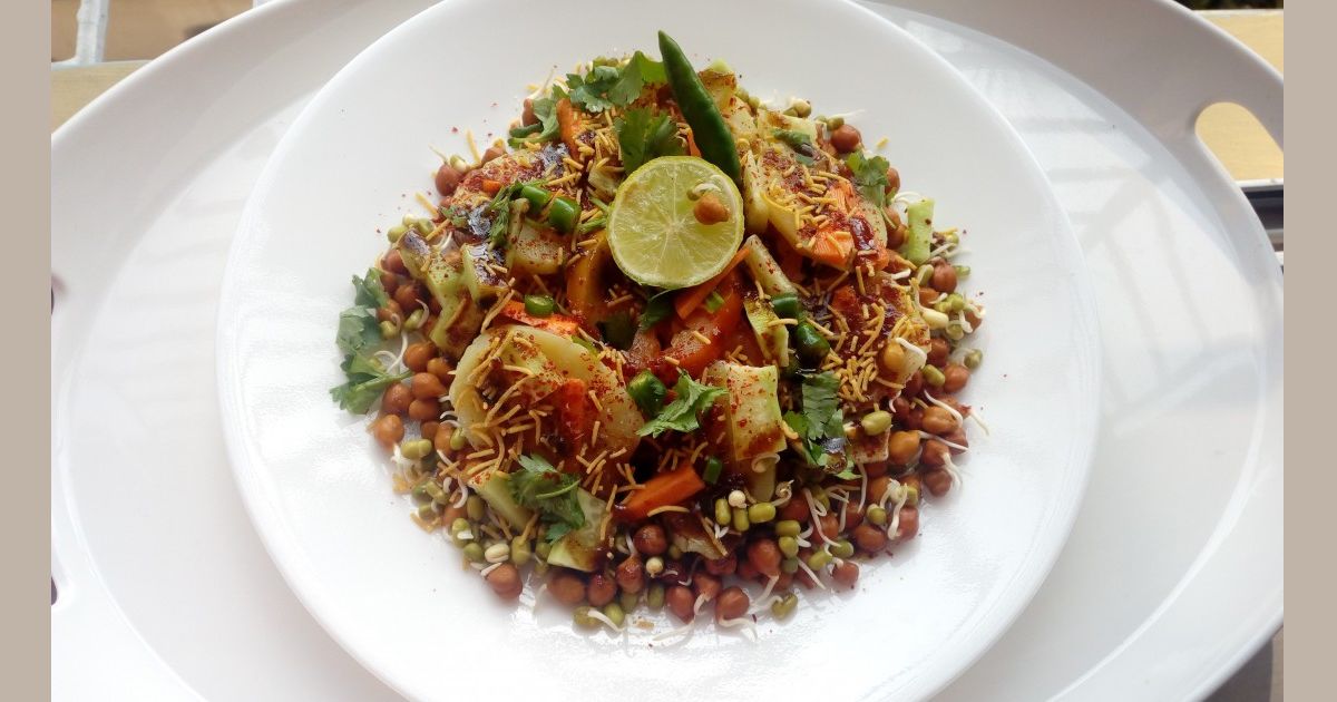 Chana and Moong Sprouts Chaat Recipe - Learn How To Make Chana a