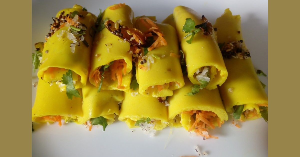 Stuffed Khandvi Recipe - Learn How To Make Stuffed Khandvi
